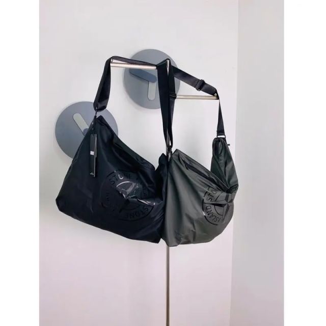 Stone Island Big Hang Bag & Shoulder Bag Black Army Green