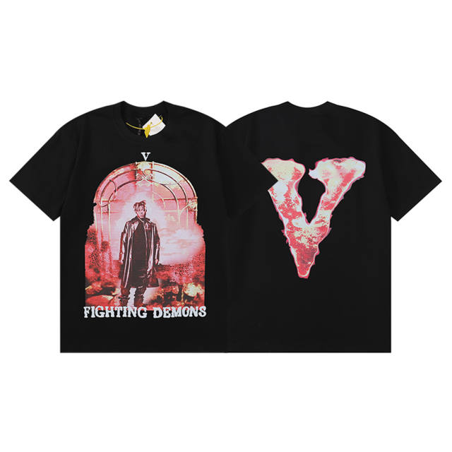 Vlone Rapper Fire Tee Black