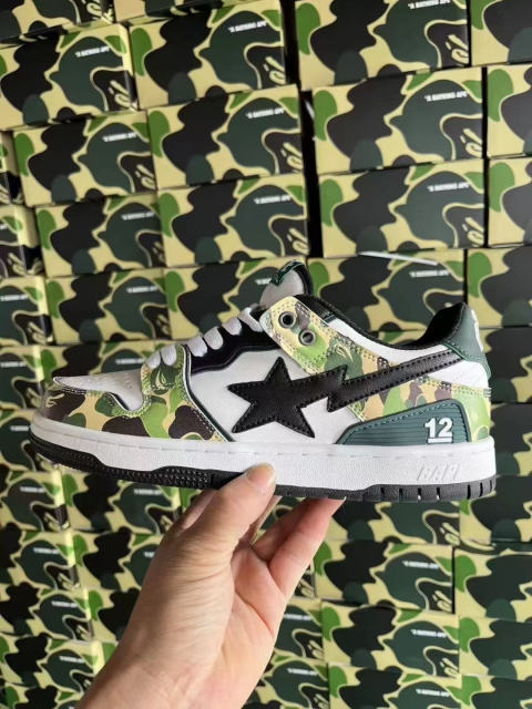 A Bathing Ape Bape Sta Bapesta Blue Camo Shoes Sneakers