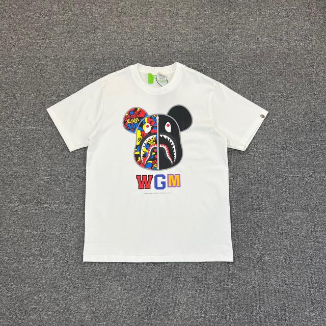Bape x Bearbrick Half Zipped Face T-Shirts Black White