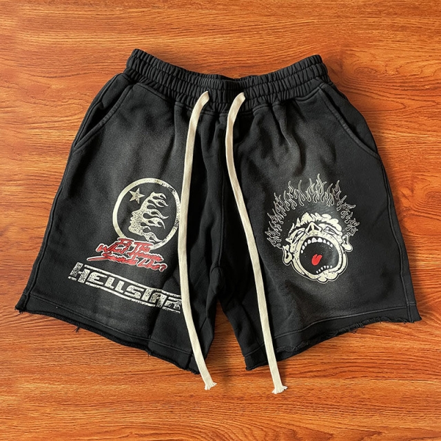 Hellstar studios washed shorts black
