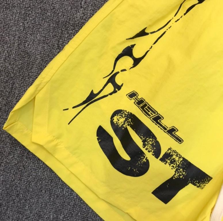 Hellstar nylon shorts black yellow