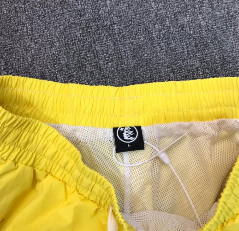 Hellstar nylon shorts black yellow