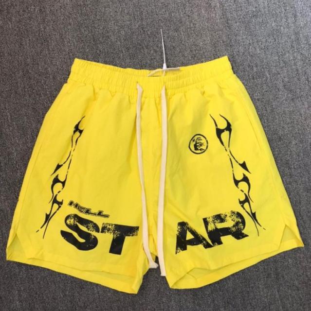 Hellstar nylon shorts black yellow