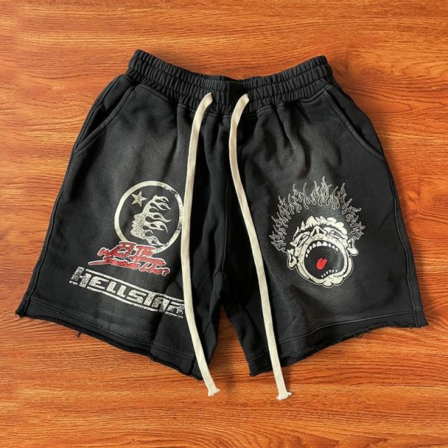 Hellstar studios washed shorts black