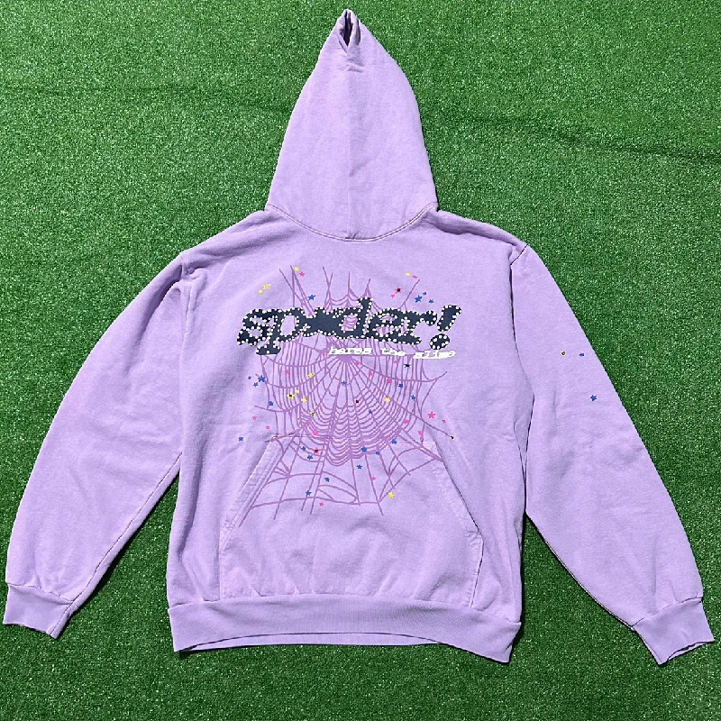 Sp5der 555555 Spider Web Purple Hoodie/Pants Tracksuit
