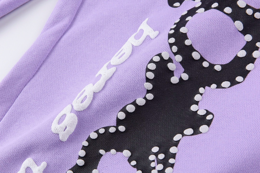 Sp5der 555555 Spider Web Purple Hoodie/Pants Tracksuit
