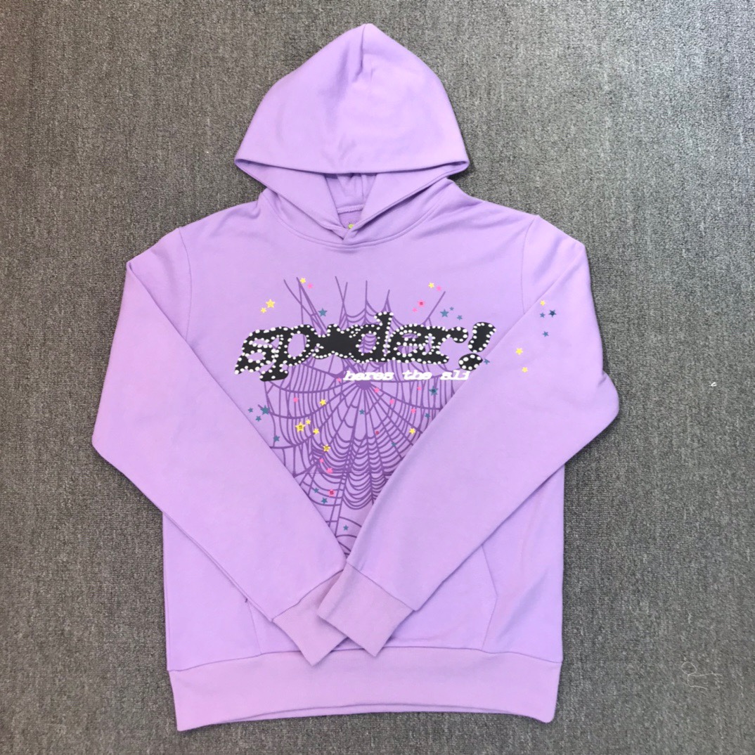 Sp5der 555555 Spider Web Purple Hoodie/Pants Tracksuit