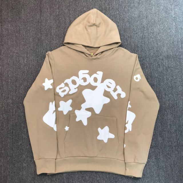 Sp5der Stars Khaki Hoodie Pants Tracksuit