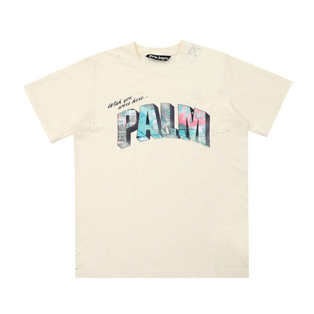 Palm Angels 3D letters Tee Beige