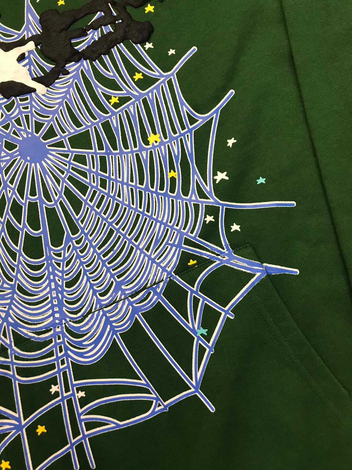Sp5der Spider Web Green Hoodie Pants Tracksuit