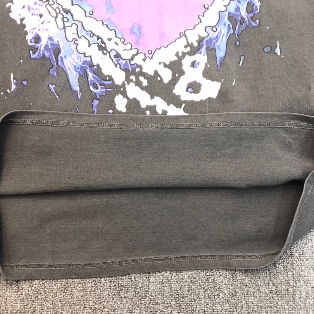 Hellstar Metro Boomin Purple Heart On Fire T-Shirt Tee Black