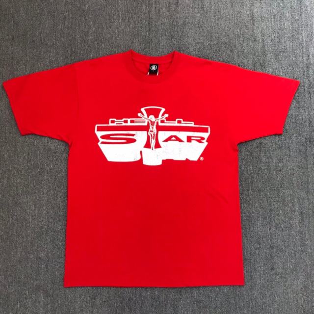 Hellstar Studios Cross T-Shirt Green Yellow Red