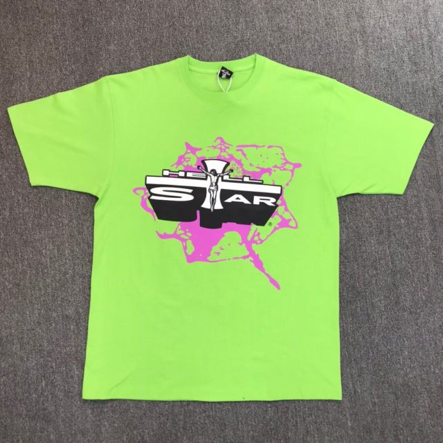Hellstar Studios Cross T-Shirt Green Yellow Red