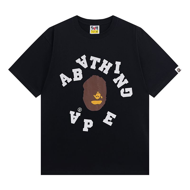 Bape A Bathing Ape Unside Down Logo T-Shirt Black White