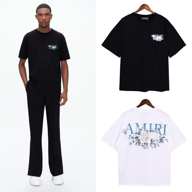 AMIRI Flower Tee T-Shirt Black White Reps Replica Ninjahype Dhgate repdog