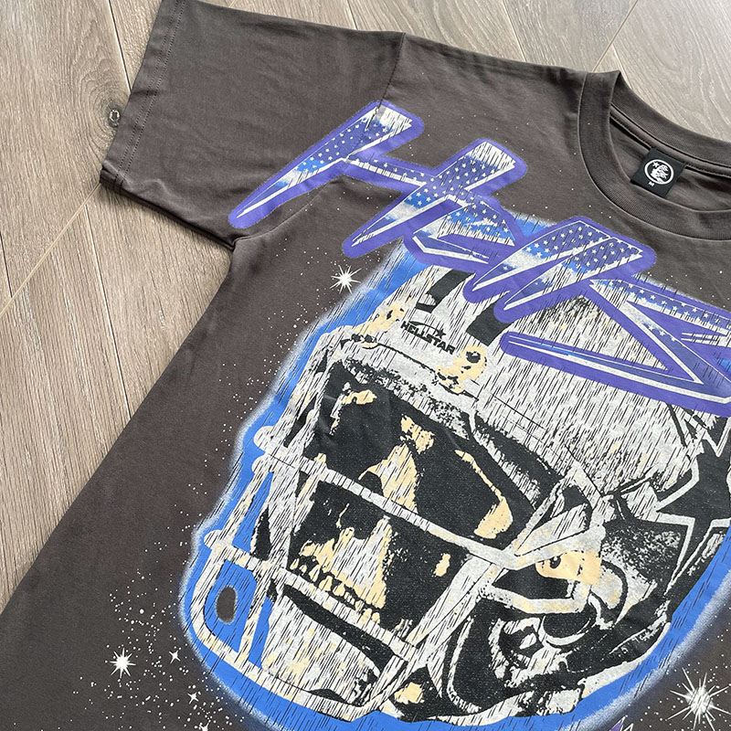 Hellstar Studios Rugby Football Helmet Skeleton Tee T-Shirt
