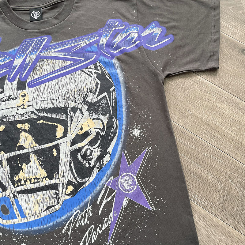 Hellstar Studios Rugby Football Helmet Skeleton Tee T-Shirt