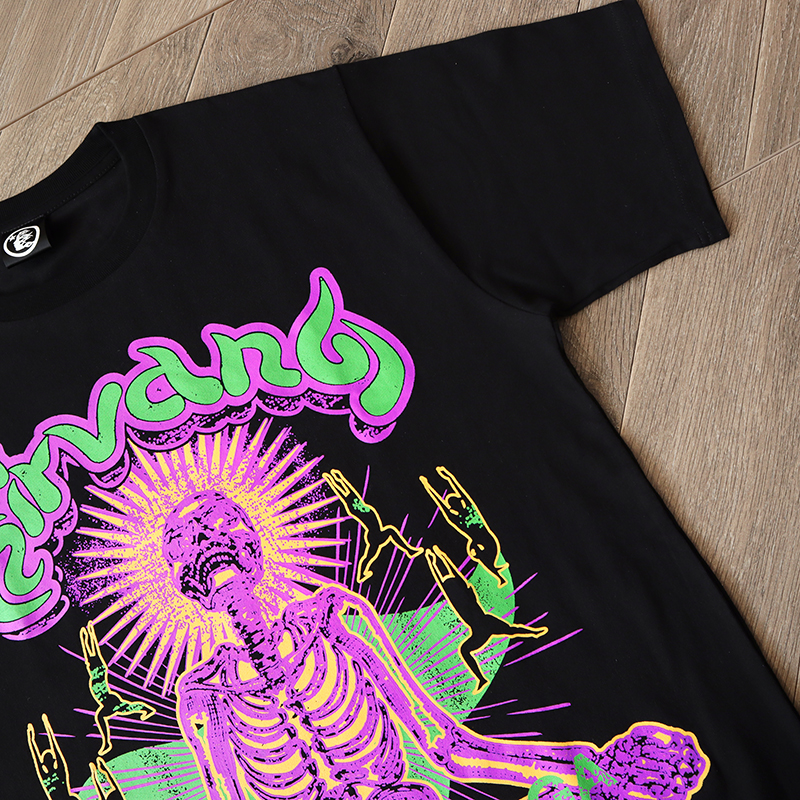 Hellstar Studios Nirvana Skeleton Tee T-Shirt White Black