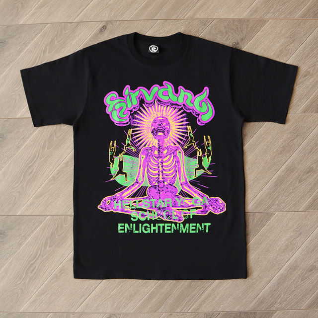 Hellstar Studios Nirvana Skeleton Tee T-Shirt White Black