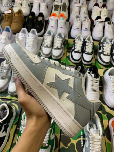 Bape Sta Bapesta Snakeskin Grey Shoes Sneakers Women Men