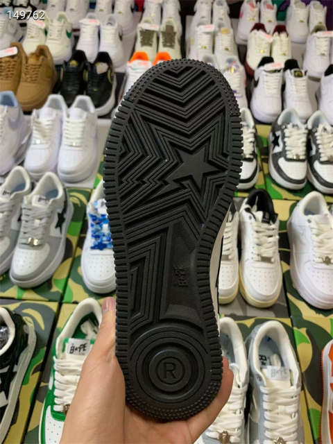 Bapesta Bape Sta Classic White Black Leather Shoes