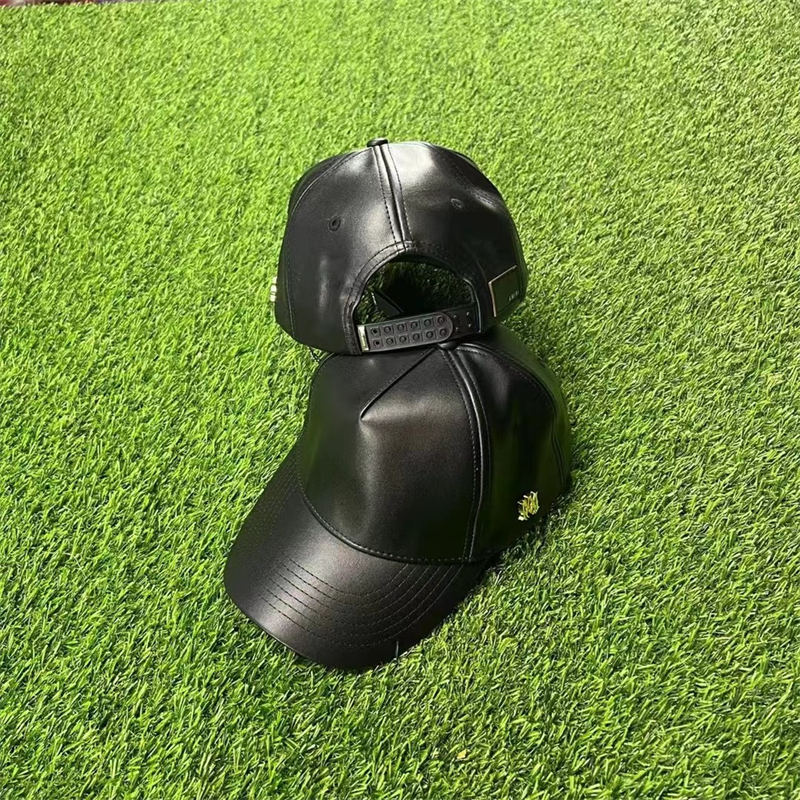 Amiri Black Leather Hat Cap