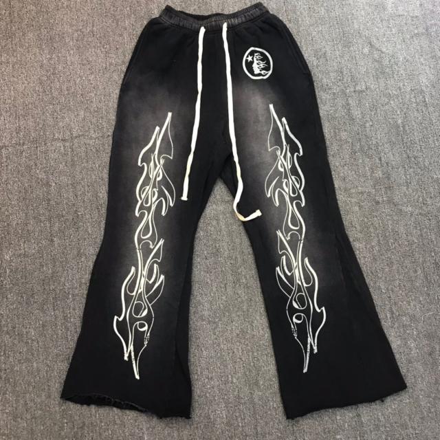 Hellstar Studios flare black flame pants