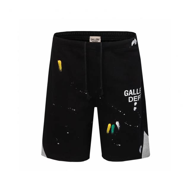Gallery Dept Paint Splatter Frayed Shorts Gray Black Navy Blue Orange