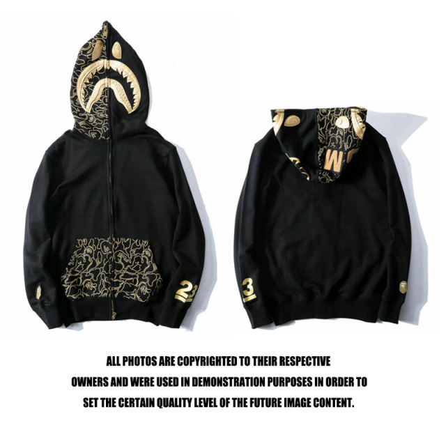 BAPE Gold Black Zip Hoodie