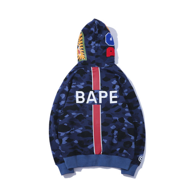 BAPE PSG Blue Camo Zip Hoodie