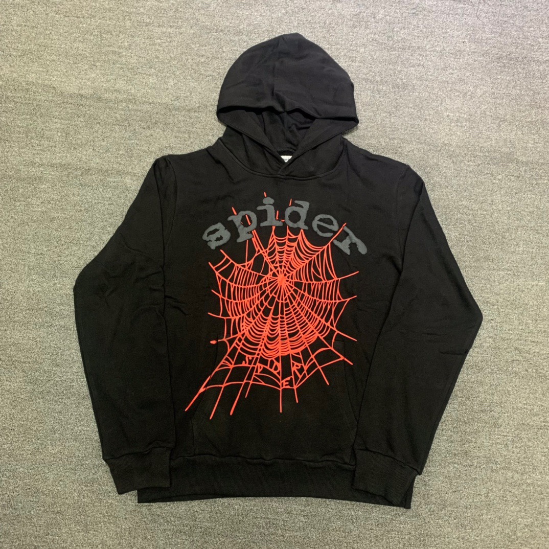 Sp5der 555555 Spider Web 'PINK' Hoodie Black