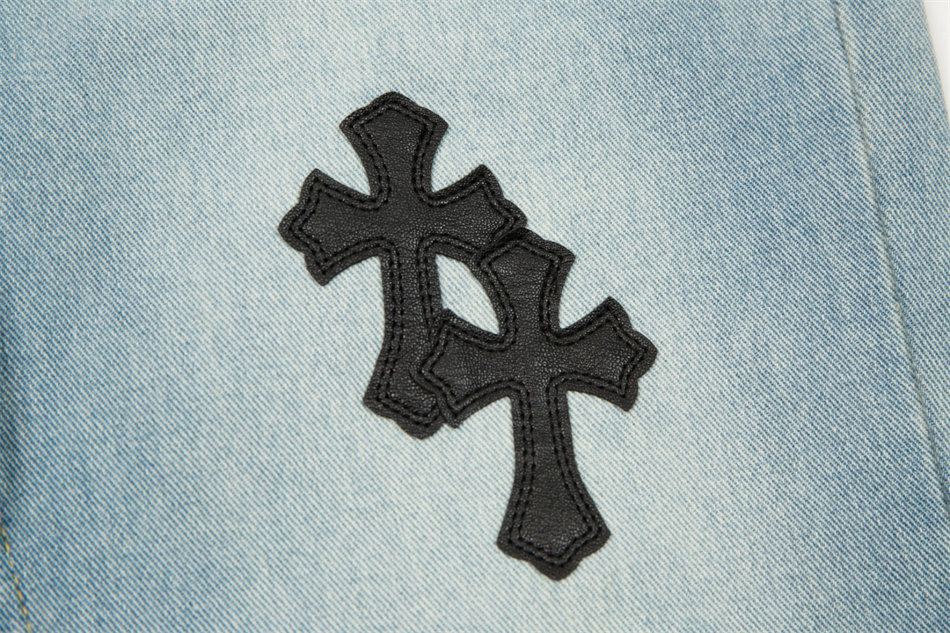Chrome Heart Cows Crosses Blue Denim Jeans
