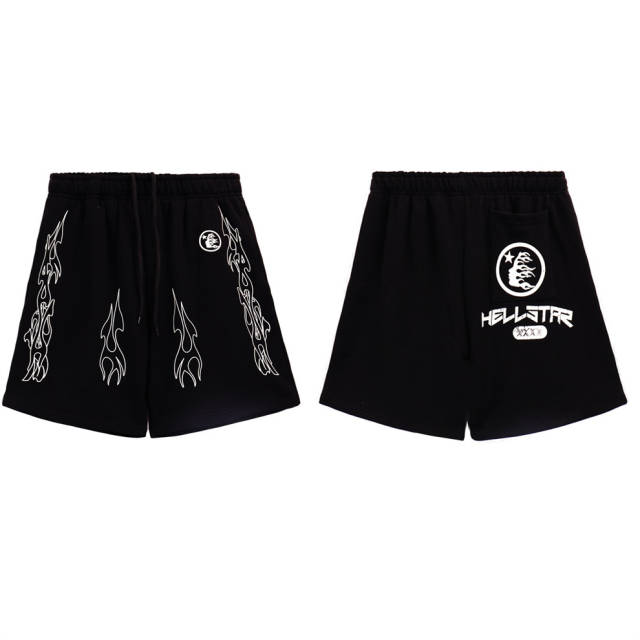 Hellstar Studios Flame Black Shorts