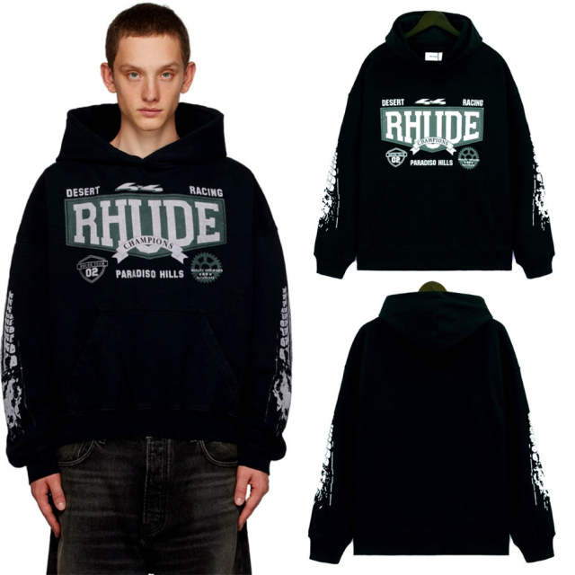 Rhude Racing Hoodie Beige