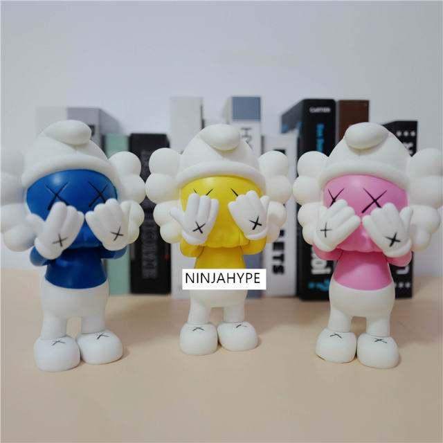 Kaws x The Smurfs Blue Yellow Pink
