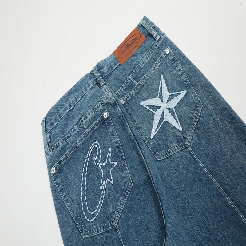 Corteiz Alcatraz Embroidered Denim Jeans