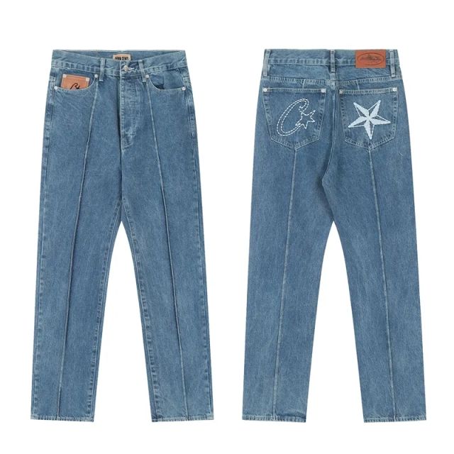 Corteiz Alcatraz Embroidered Denim Jeans