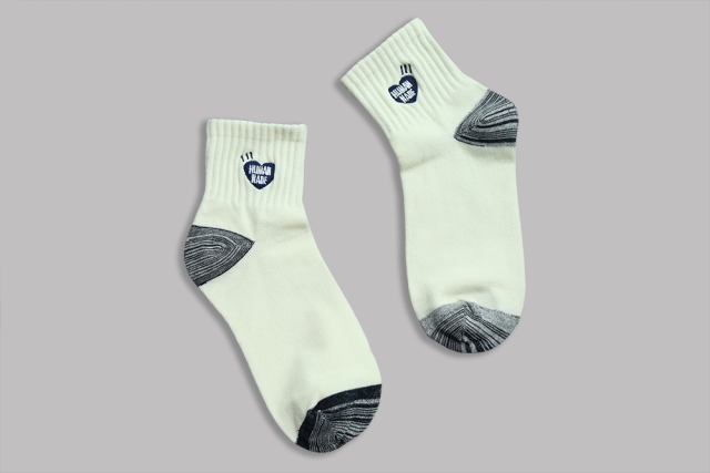 Human Made Love Heart Embroidered Patchwork Socks