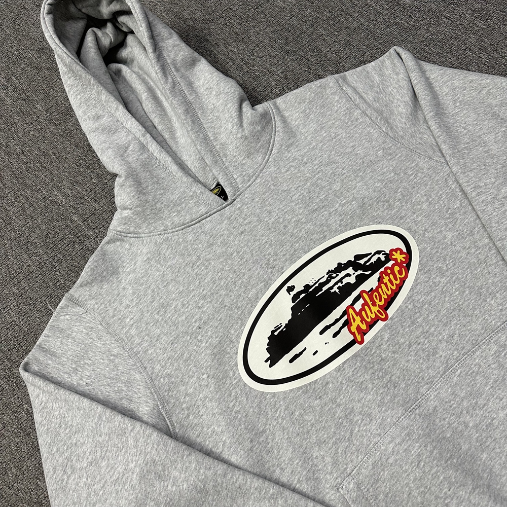 Corteiz Alcatraz Orange Lettering Hoodie