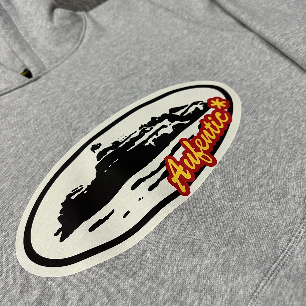 Corteiz Alcatraz Orange Lettering Hoodie