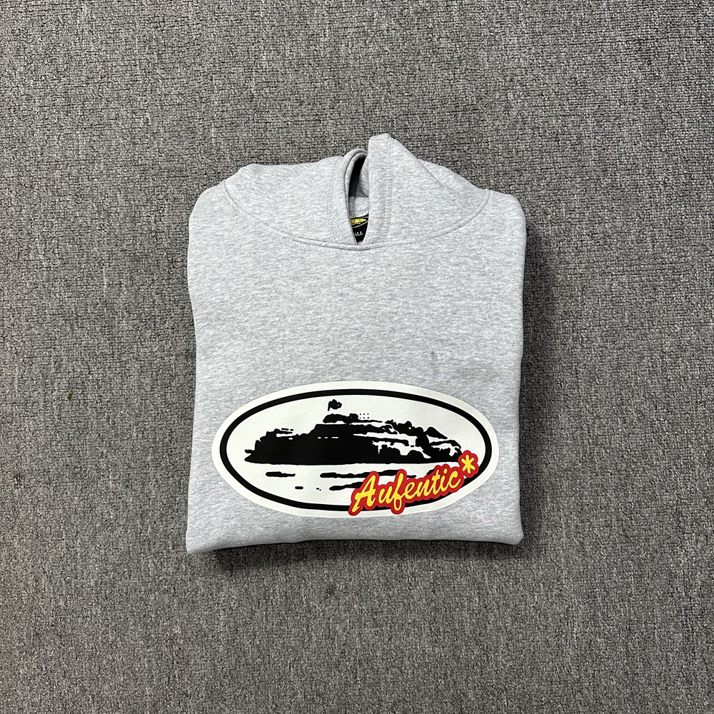 Corteiz Alcatraz Orange Lettering Hoodie