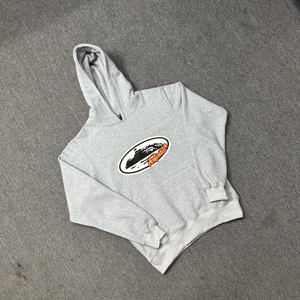 Corteiz Alcatraz Orange Lettering Hoodie