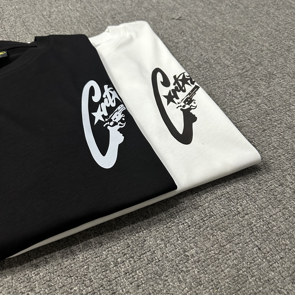 Corteiz Gun Lettering Tee White Black