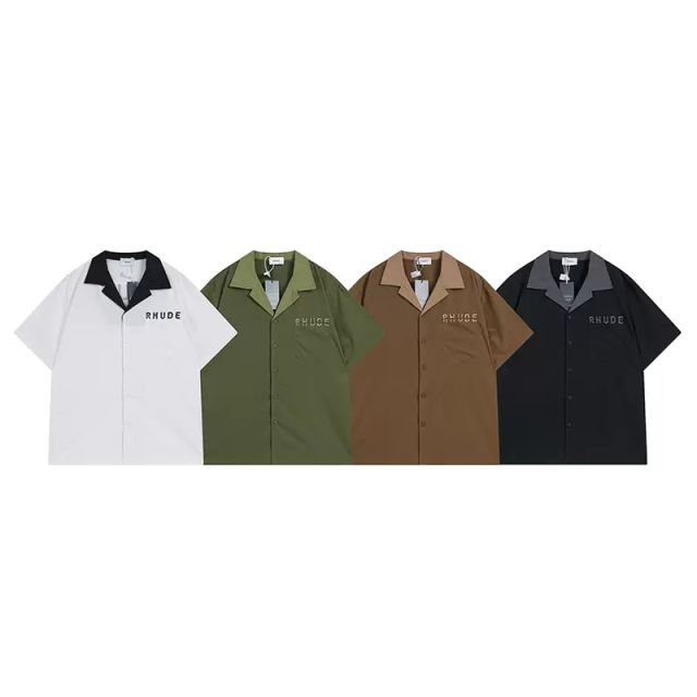 Rhude Embroidered Letter Polo Shirt 4 Colors