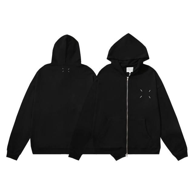 MM6 Basic Zip Hoodie Black