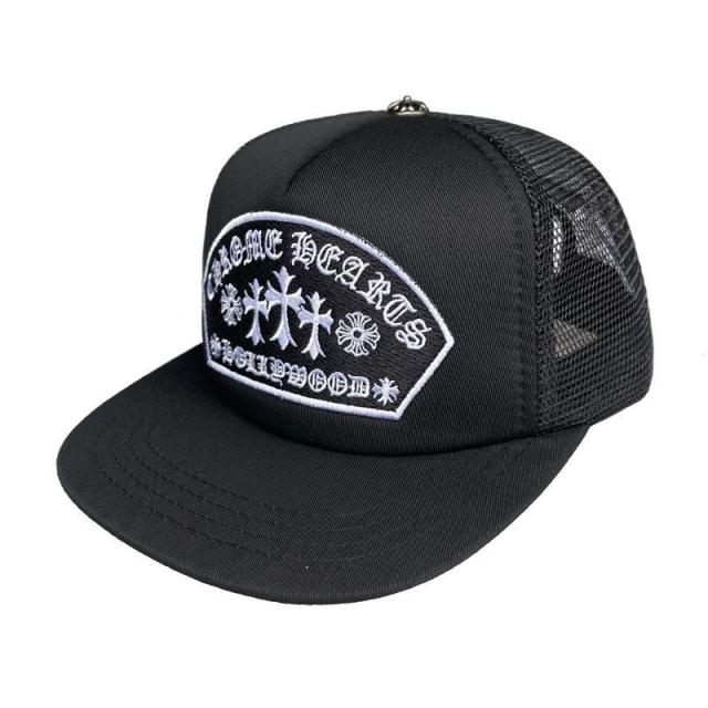 CH Three Crosses Cap Black White