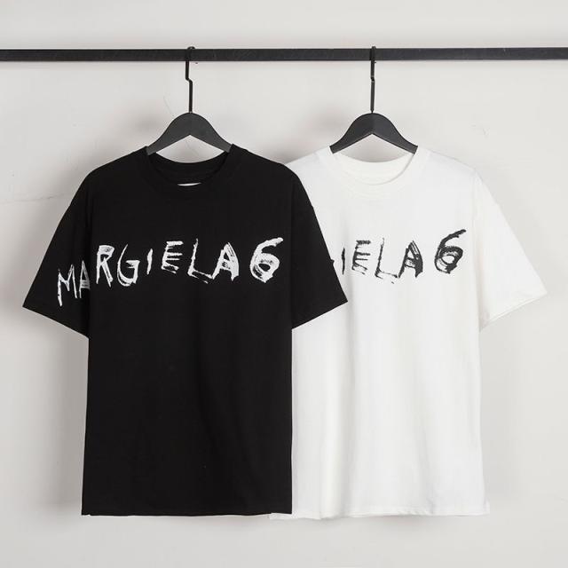 MM6 Majuscule Letters Tee Black White