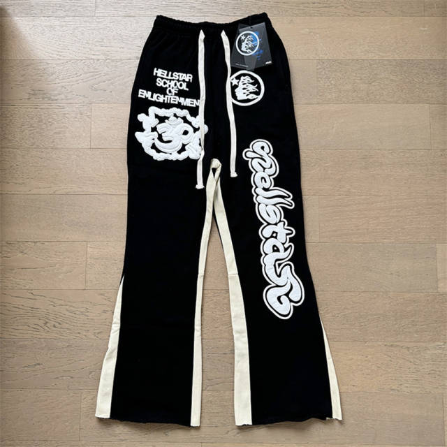 Hellstar Studios flare black flame pants
