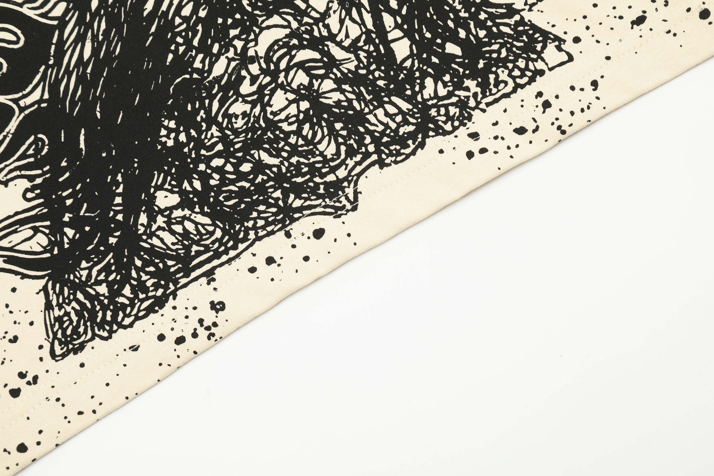 Hellstar Abstract Evil Devil Face Letter Print Washed Version T-Shirt